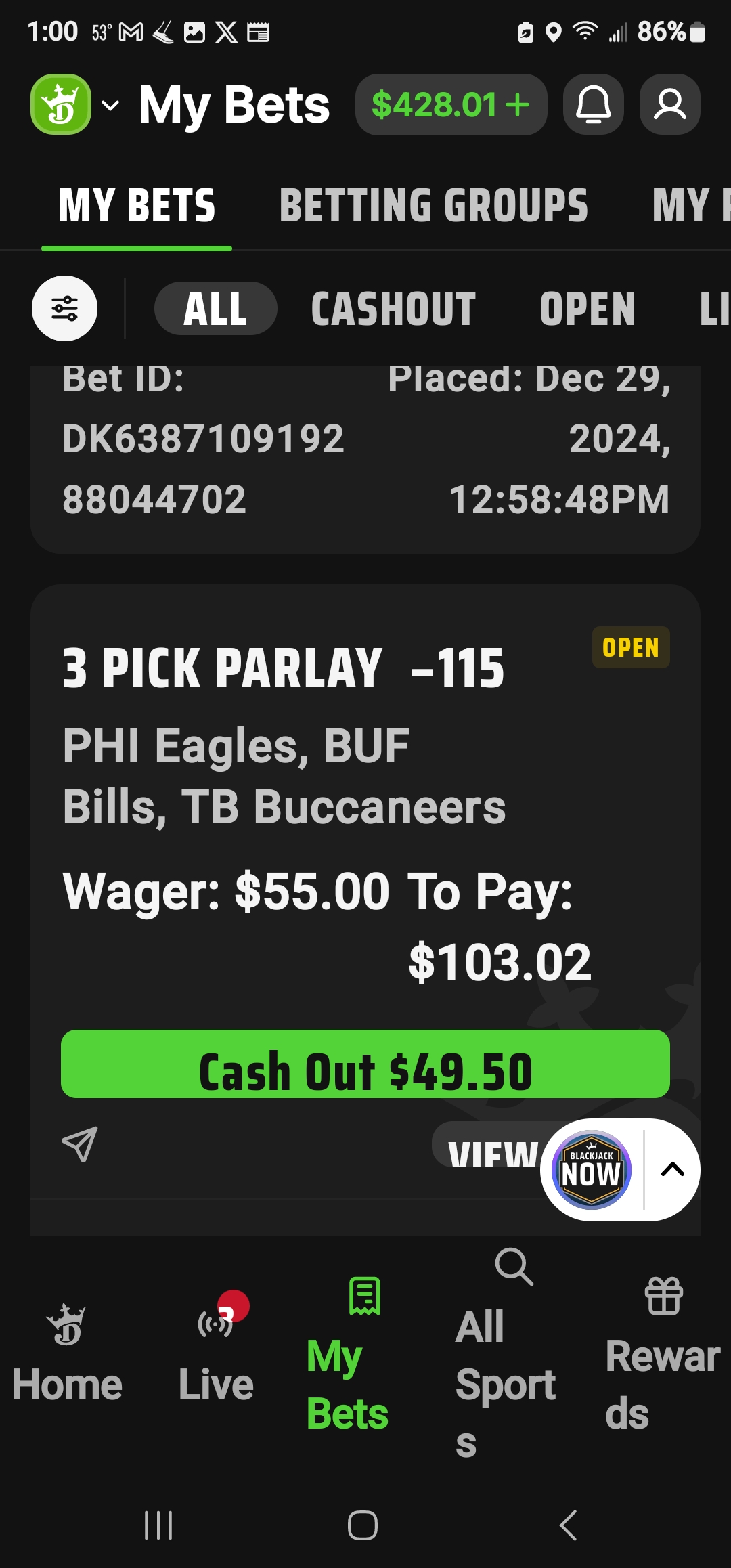 Woodys Sunday winner