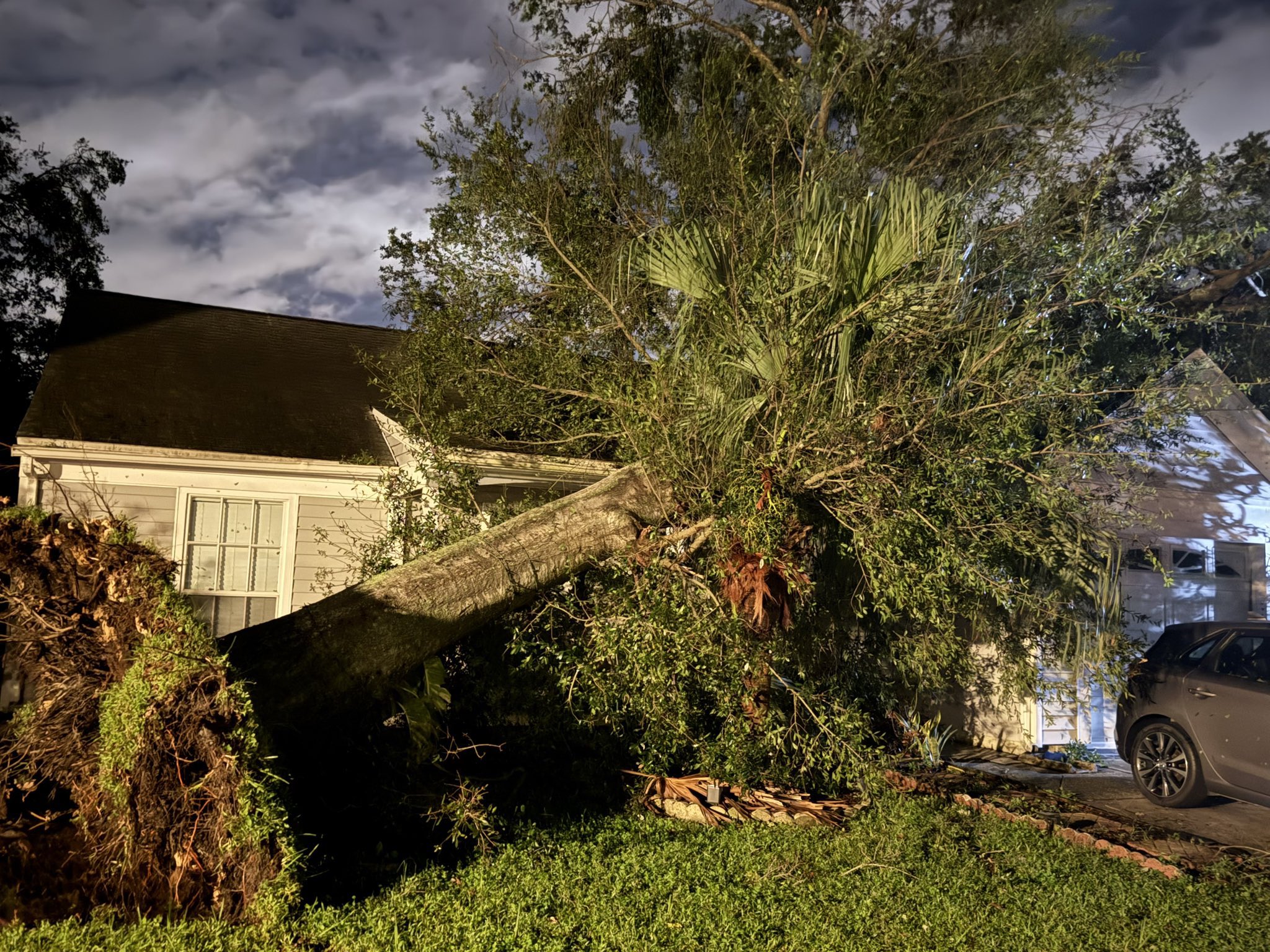 Tropicana field the whole damn roof is gone.
