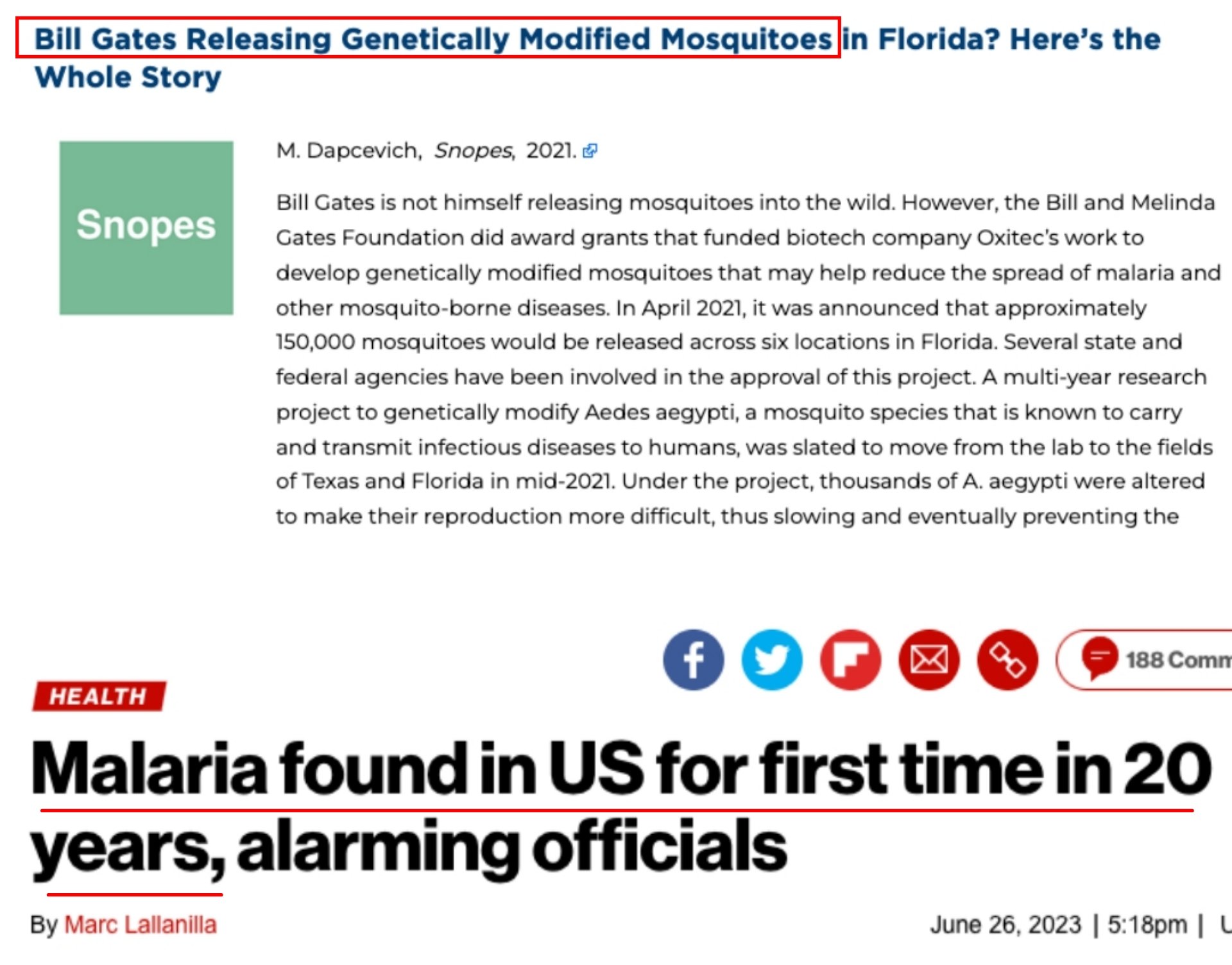 ‘Malaria cases discovered in Florida and Texas for the first local spread in 20 years’
