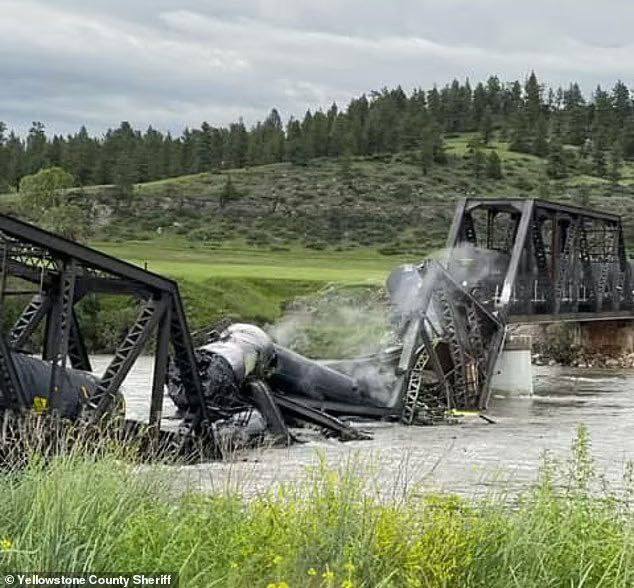 Train derails into Yellowstone River after bridge collapsed sparking ...