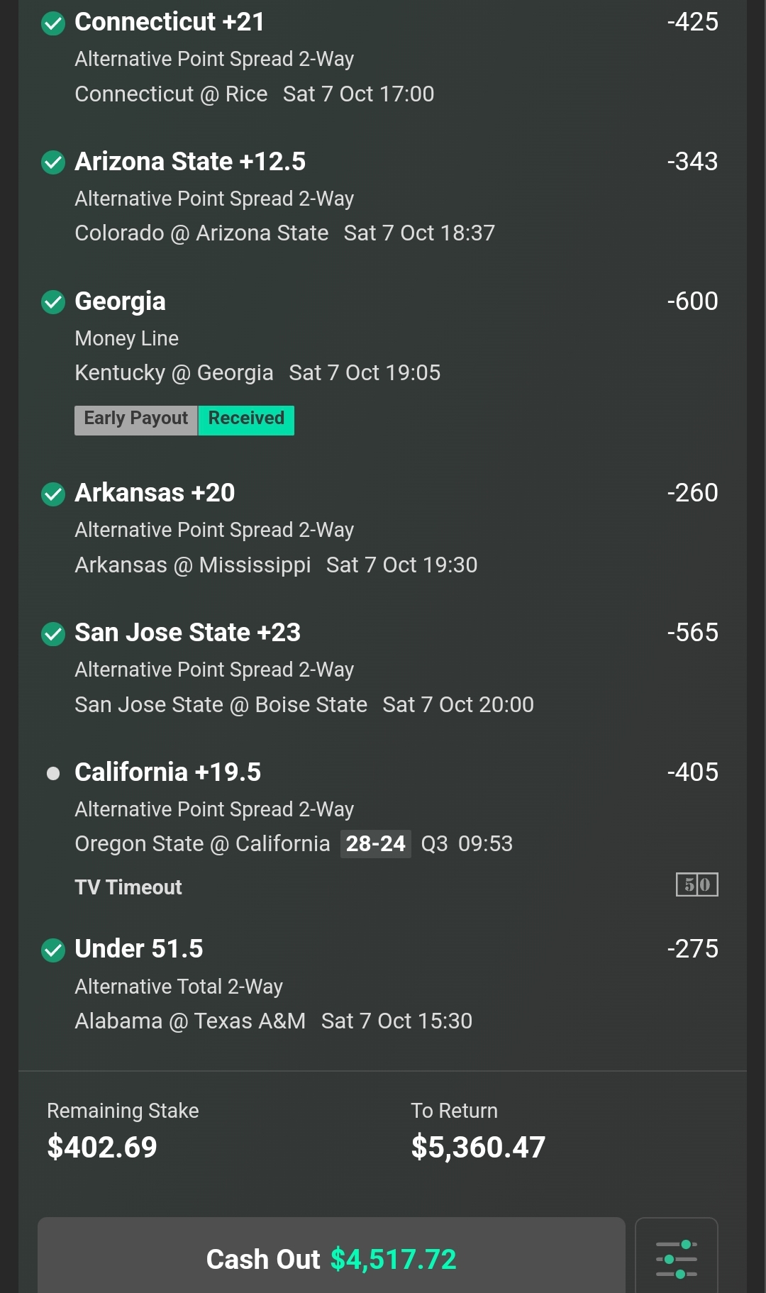 Saturday CFB................................ 6 pack